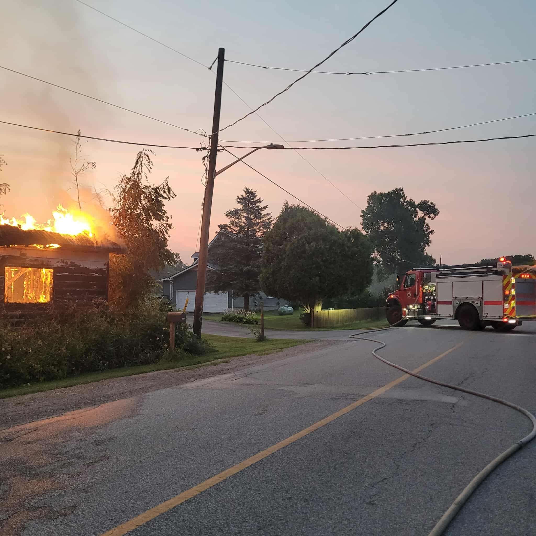 Abandoned building reduced to embers after fire on Walpole Island