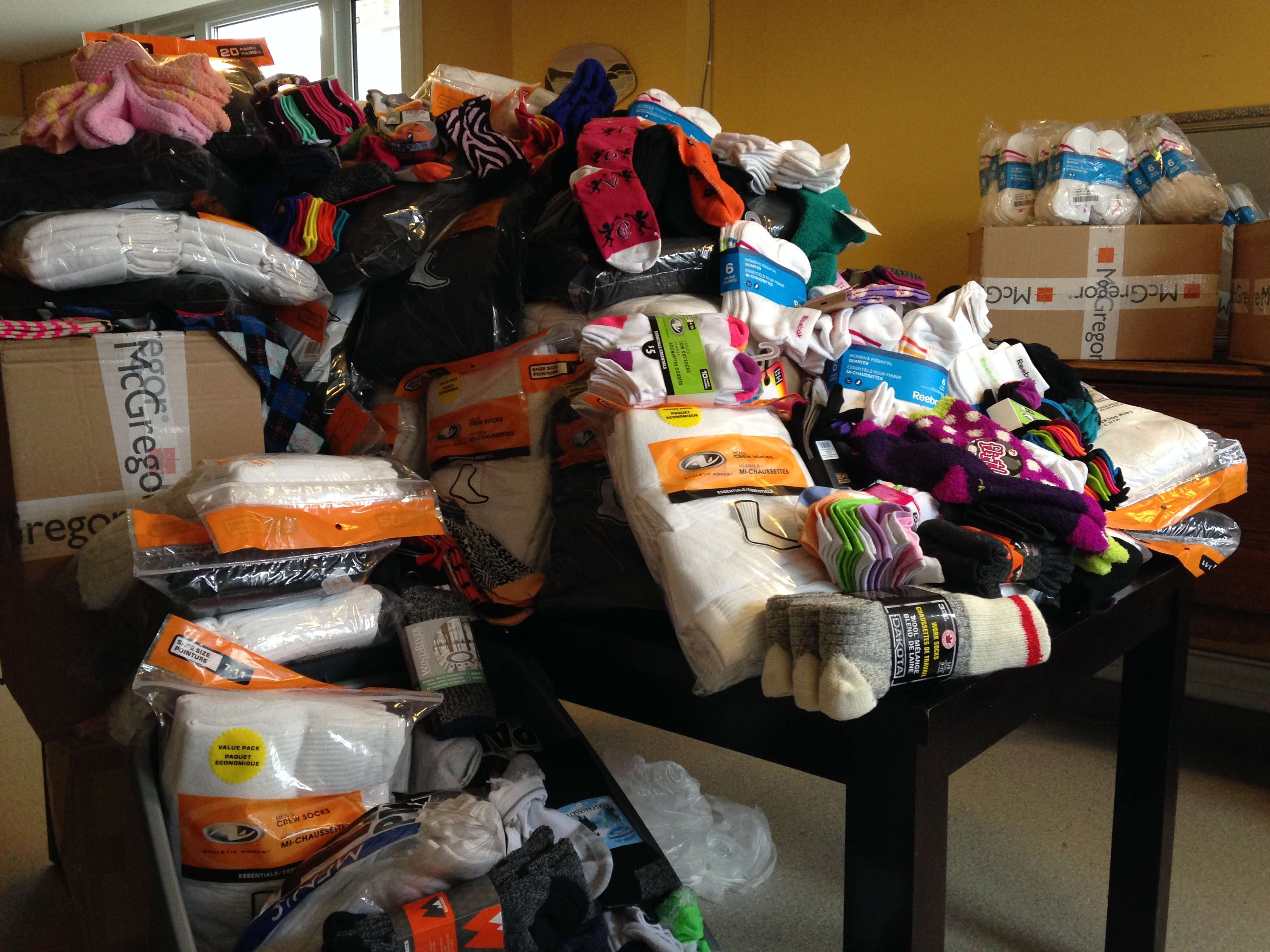 Sock Drive For Homeless Doubles Goal