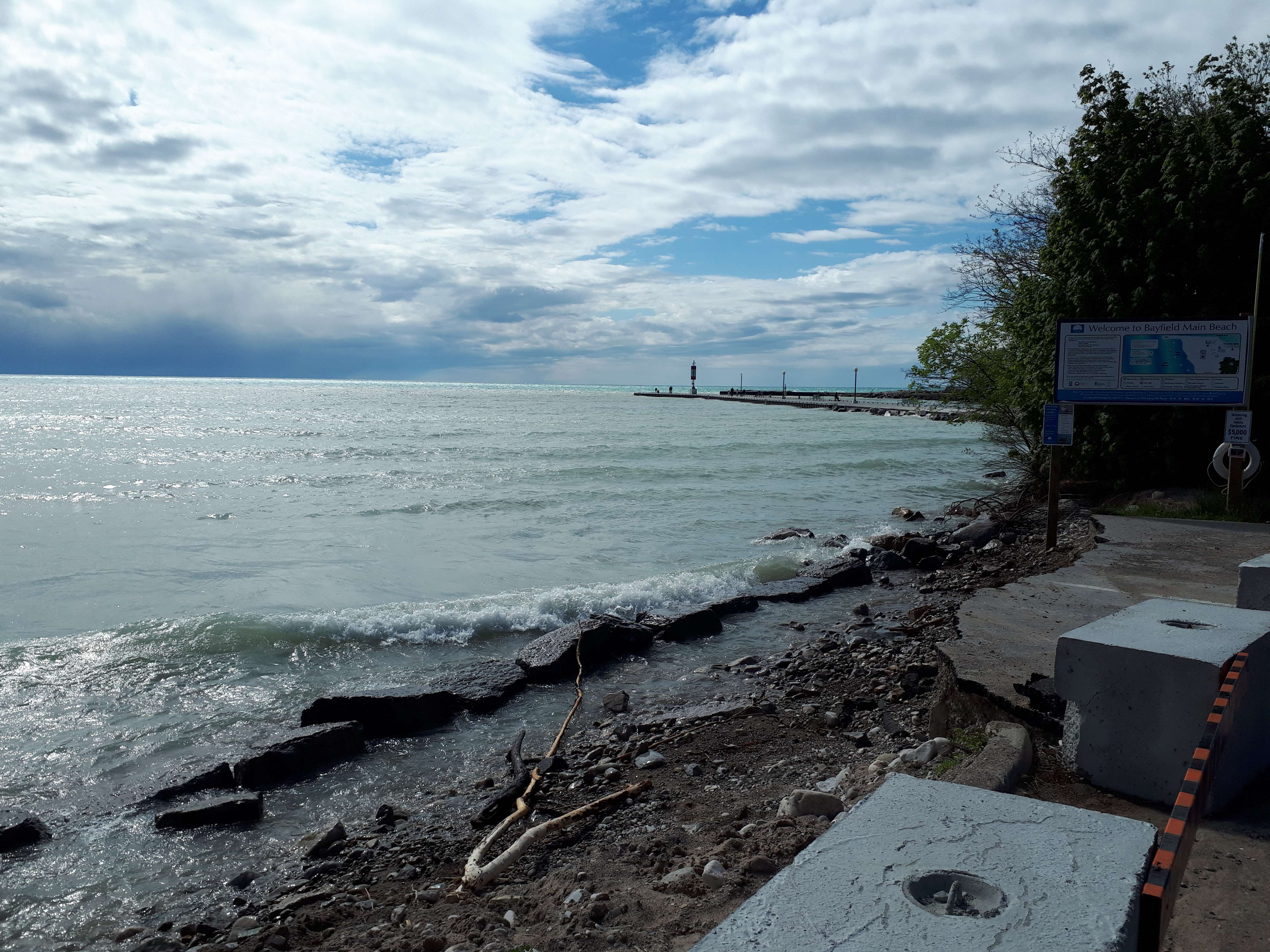 Erosion around pier in Bayfield