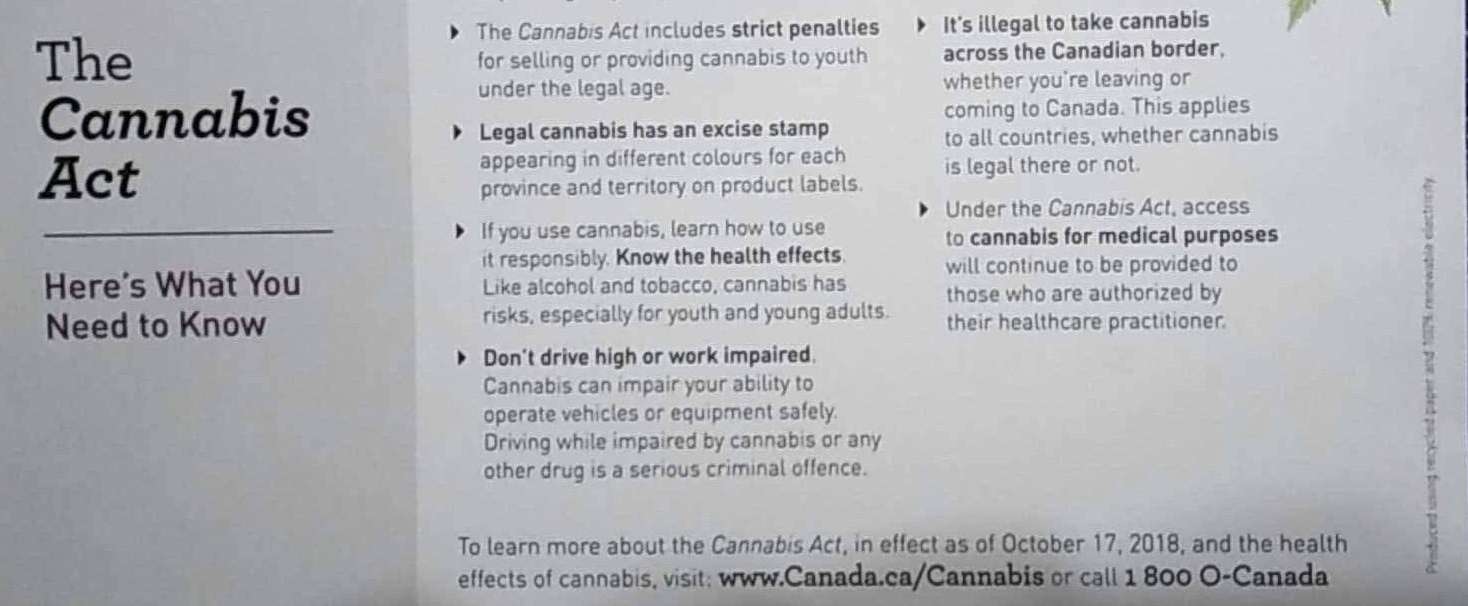 Cannabis information cards being sent to your home
