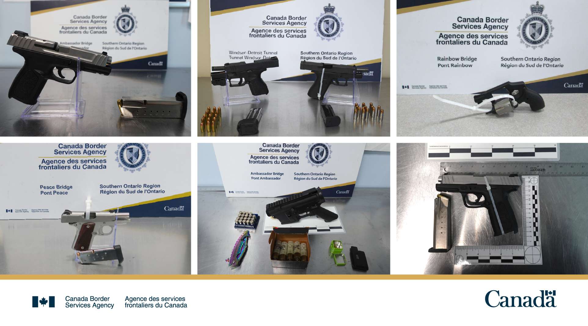 CBSA stops 12 firearms from entering Canada at Southern border