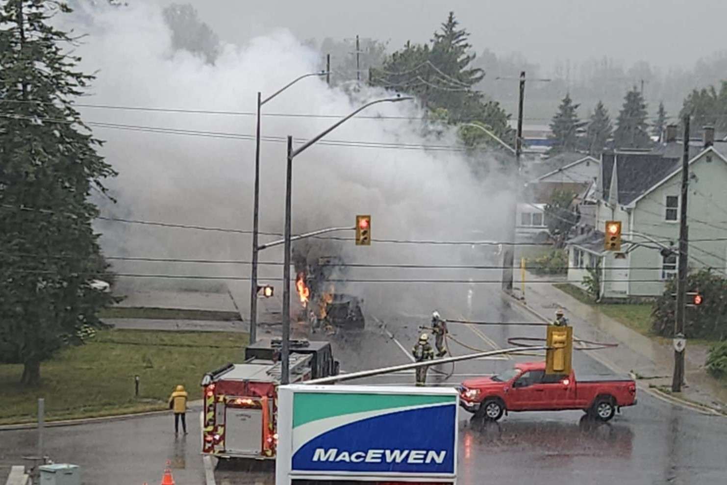 Truck fire slows Mount Forest Main Street