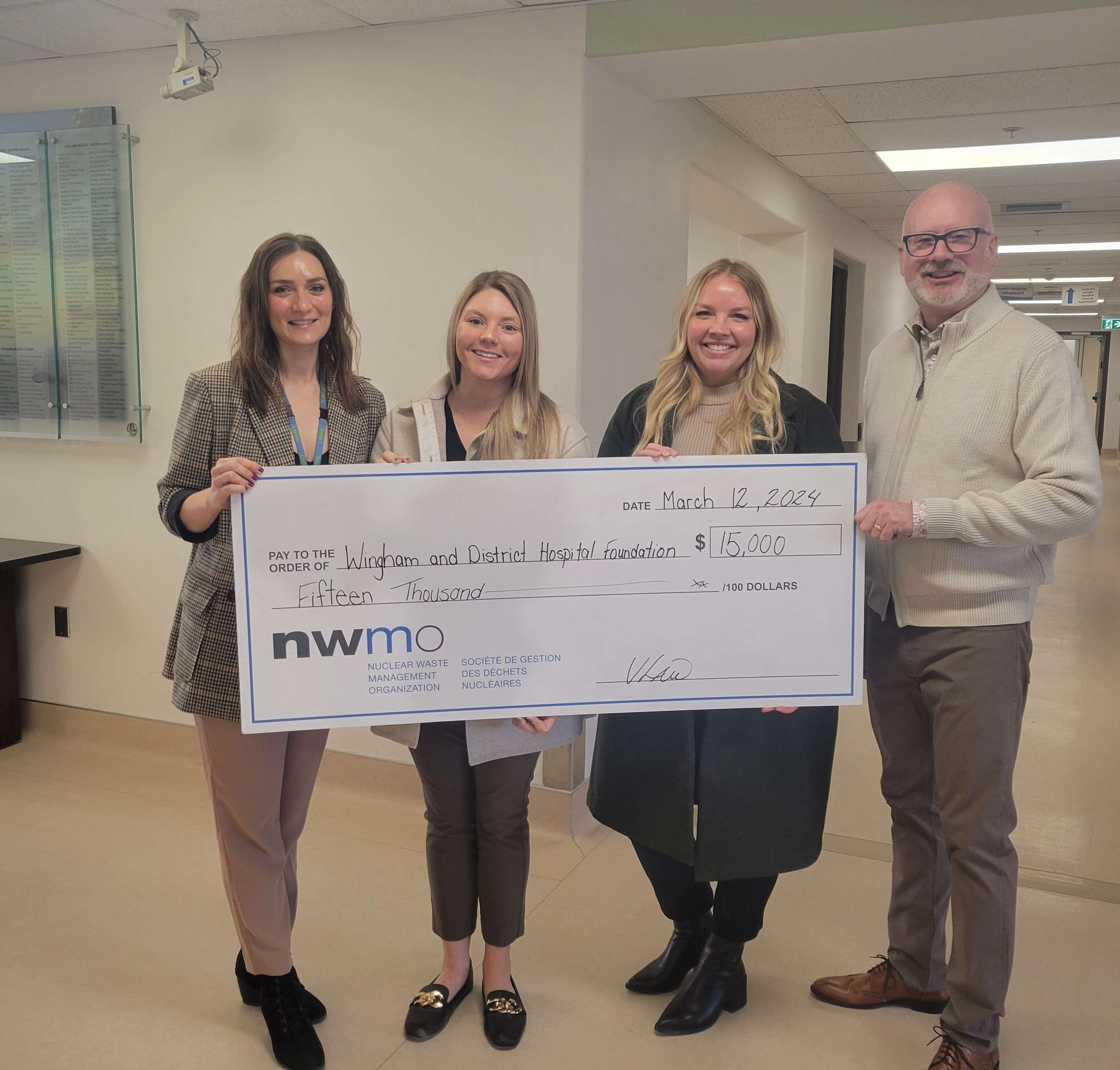 NWMO donates to Wingham and District Hospital Foundations's campaign