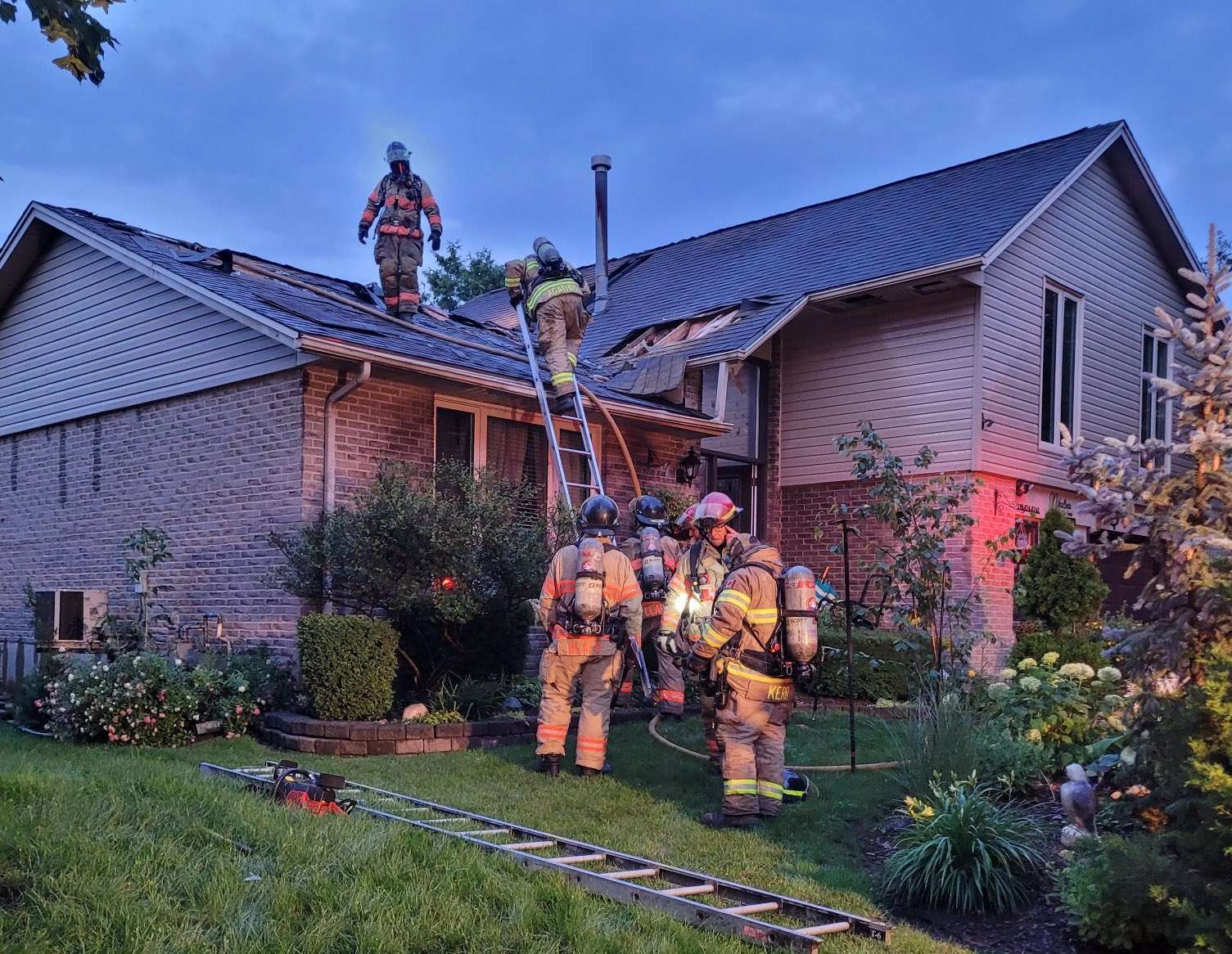 Crews respond to home destroyed in fire caused by lightning three times