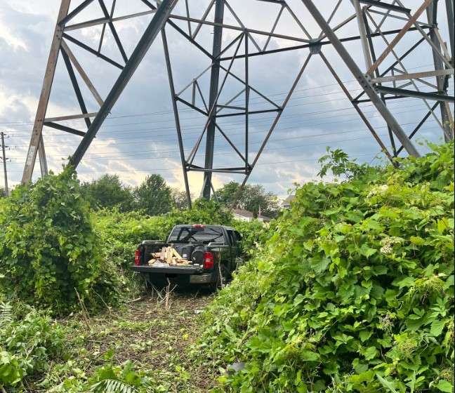 Truck slams into hydro tower off Howard Watson Nature Trail