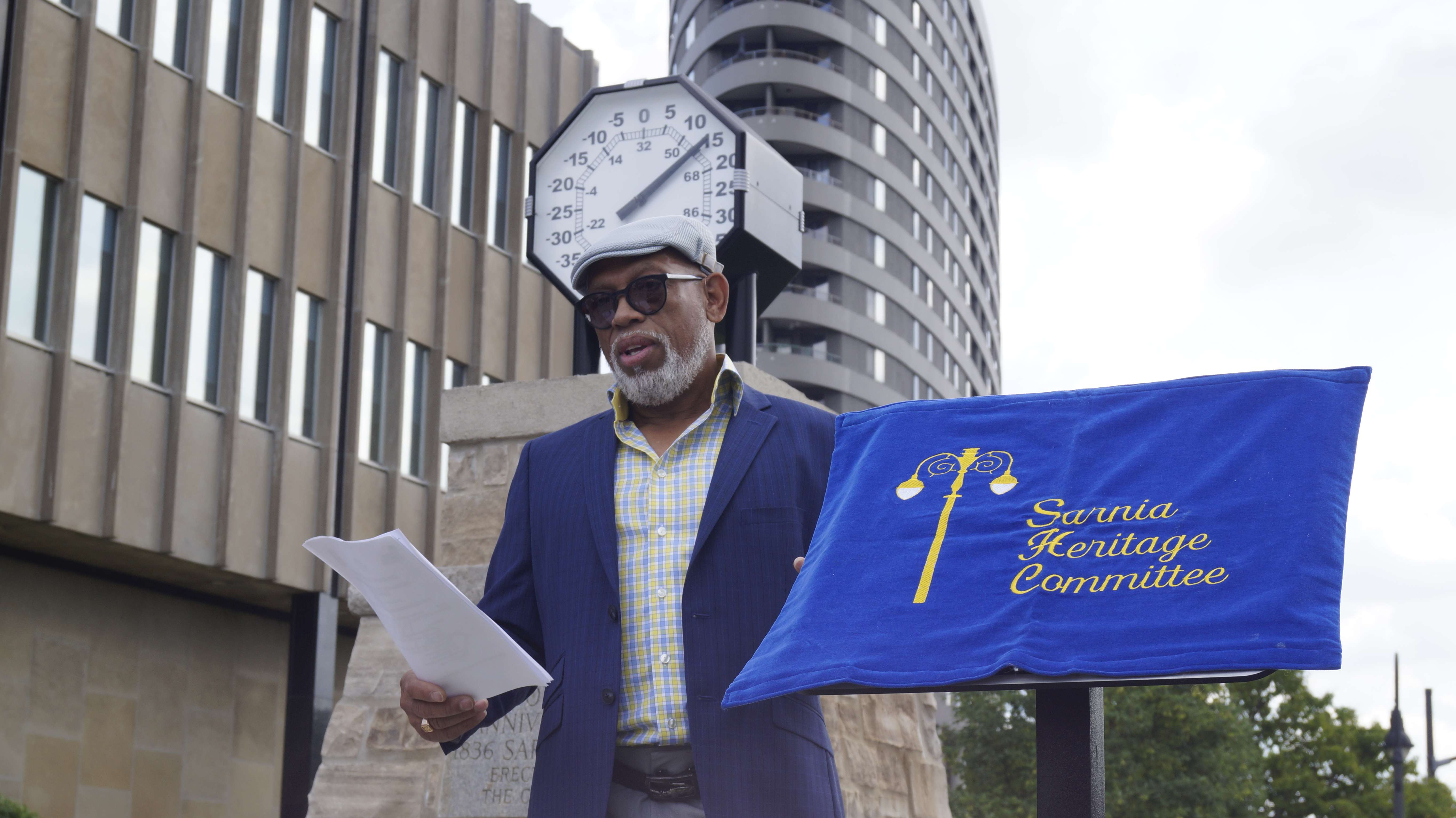 Centennial Cairn plaque unveiled in memory of long-time heritage member