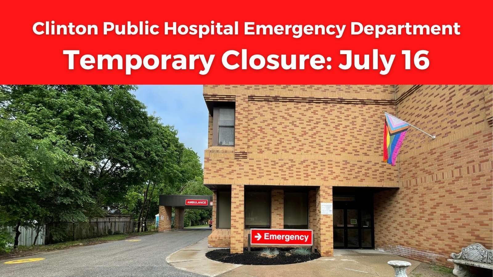 Clinton emergency department closed Sunday