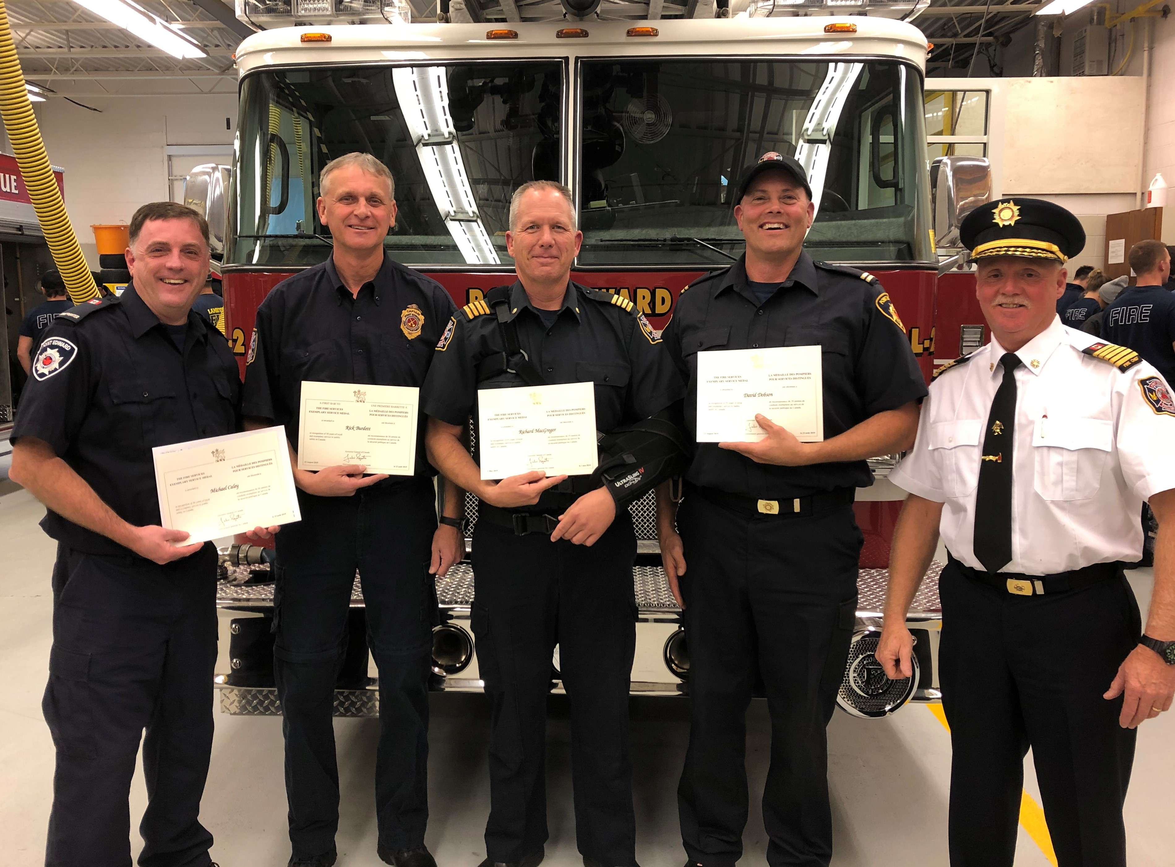 Four Point Edward fire volunteers reach service milestones