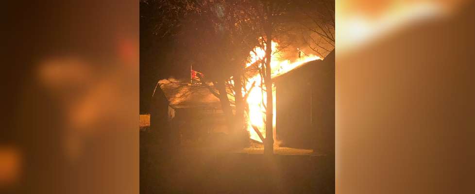 Barn fire in Merlin