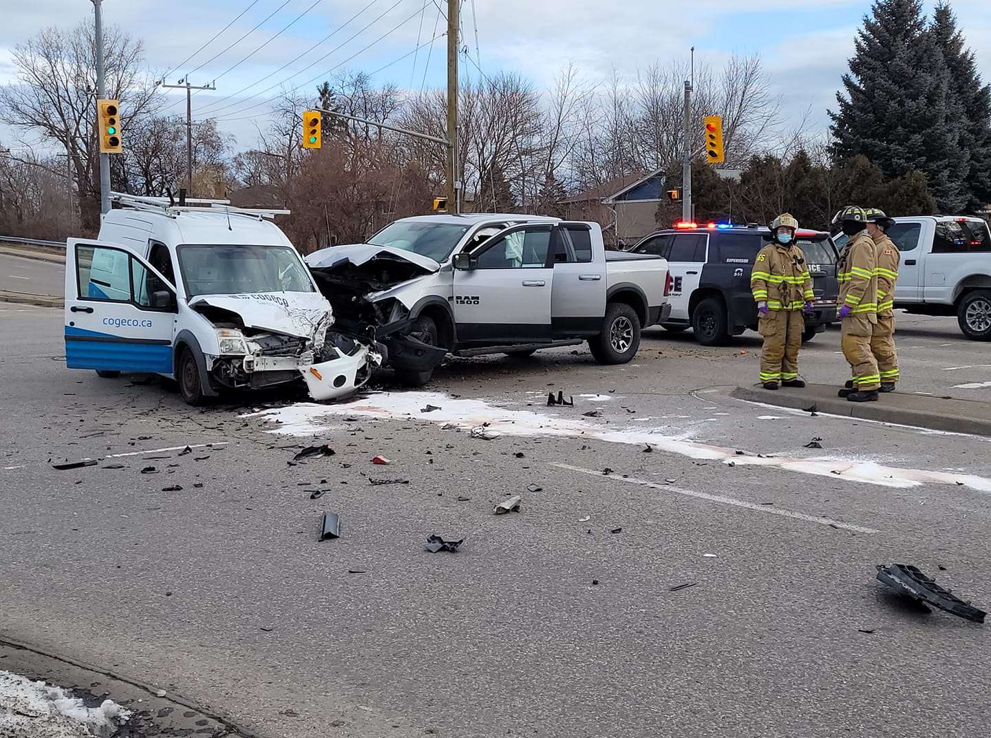Two vehicle crash at busy Sarnia intersection