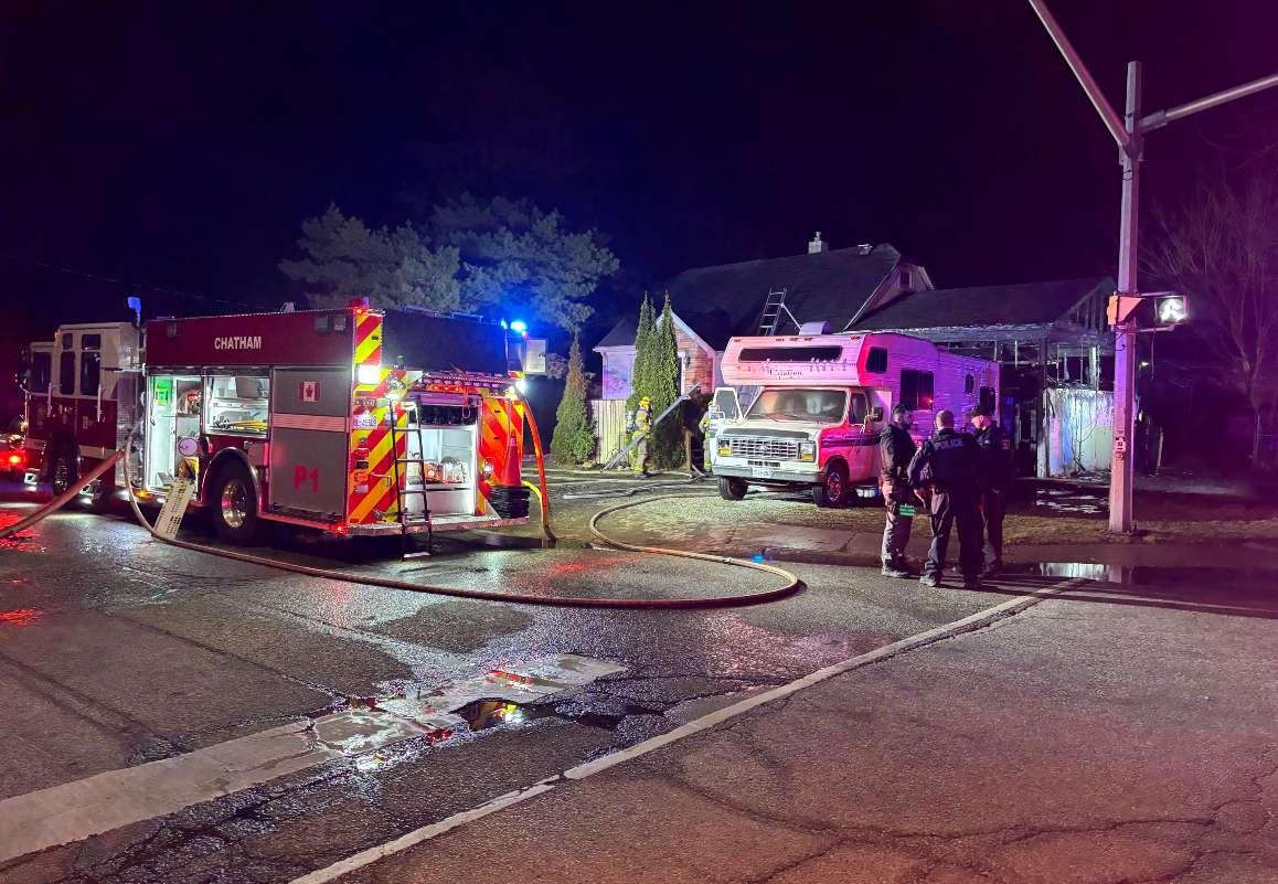 Garage fire in Chatham spreads to RV