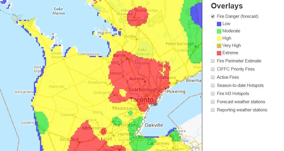 Wildfire Danger For Midwestern Ontario Rated As High To Extreme