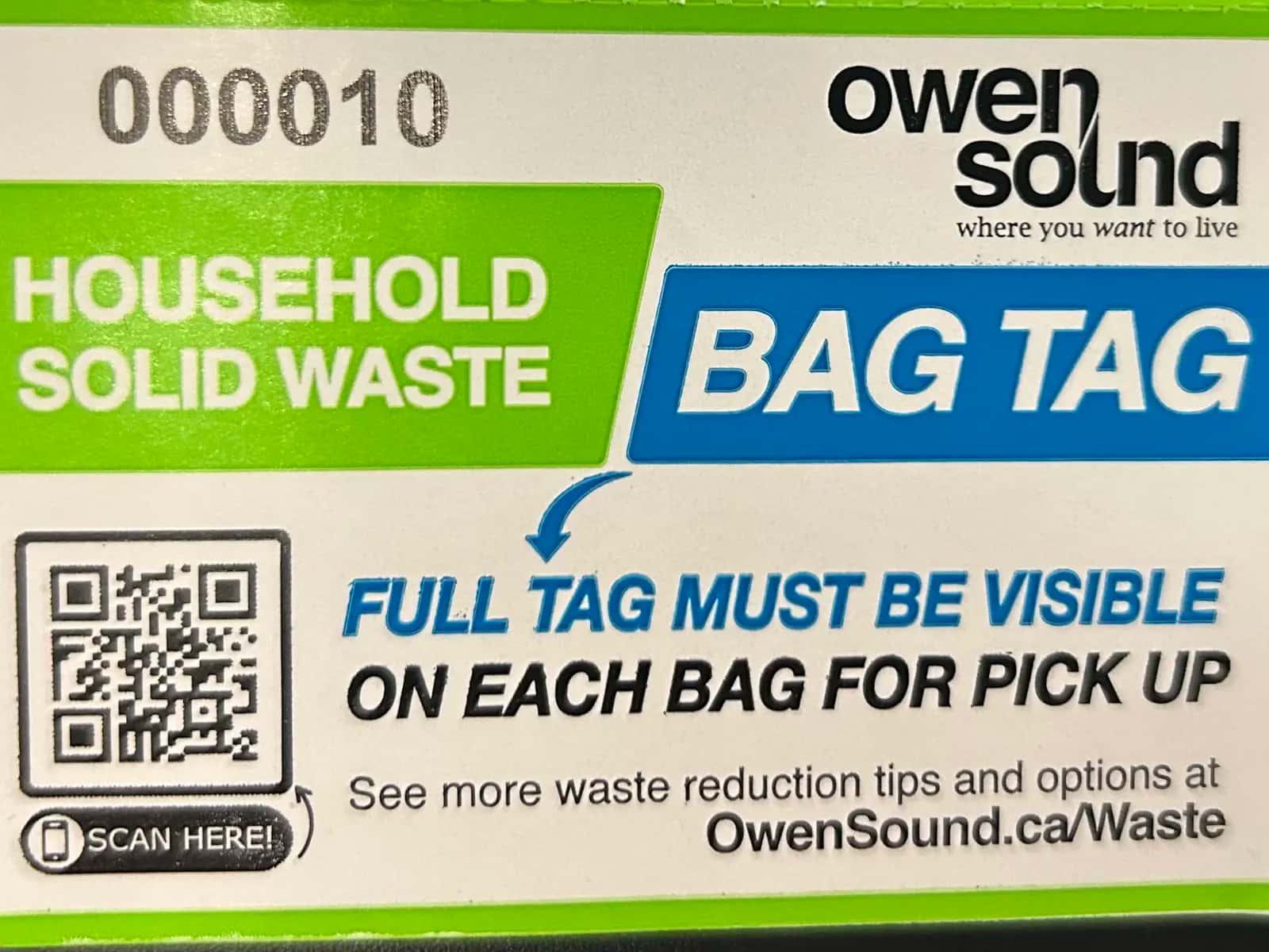 Owen Sound unveils new garbage bag tag design